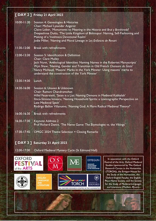 Oxford Medieval Graduate Conference 2023 – Oxford Medieval Studies